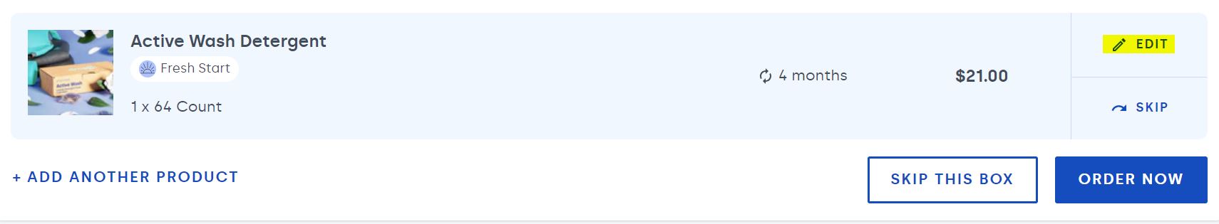 Edit Subscription Ship Date or Frequency